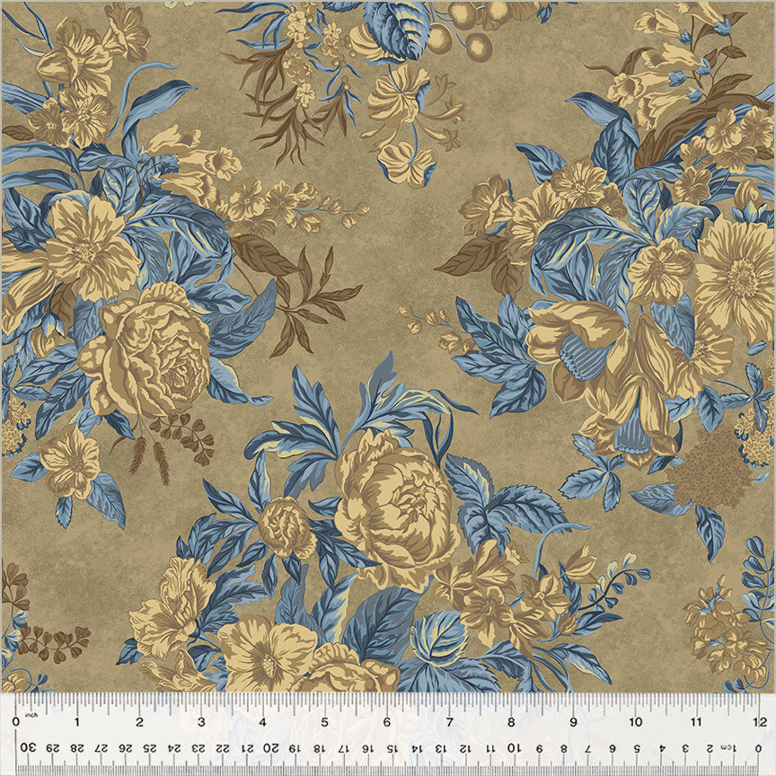 Oxford by Mary Koval for Windham Fabrics - 53889-2 - Taupe Garden Abun ...